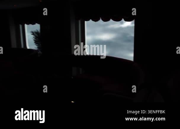 Video with amateur noises A ship in a storm at sea, a view from the ...