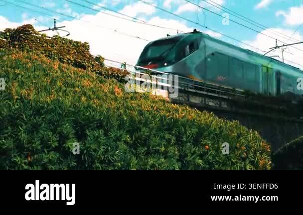 High-speed train close-up. Passenger train Stock Video Footage - Alamy