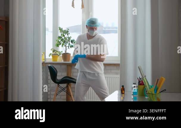 Doctor dancing, cheerful doctor happy dancing choreography in the ...