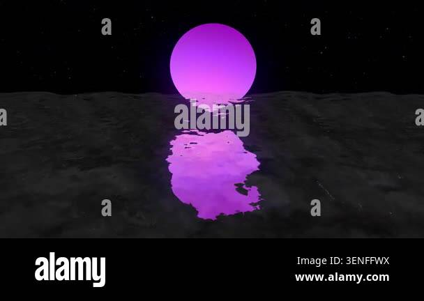 Animation of the moon in the galaxy, beautiful graphics of the universe ...