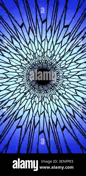 Deep blue web-like pattern radiating from a dark void. Mysterious and ...