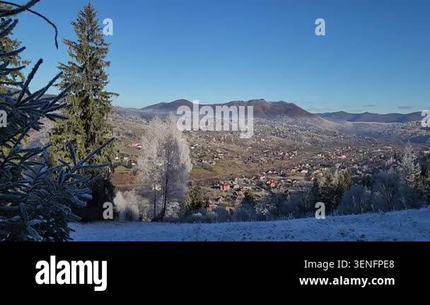 beautiful winter landscape in snow covered mountains, carpathians Stock ...