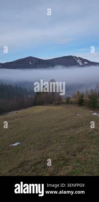 beautiful landscape with fog and clouds Stock Video Footage - Alamy