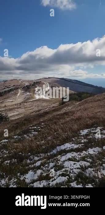 beautiful landscape with a mountain in the background Stock Video ...