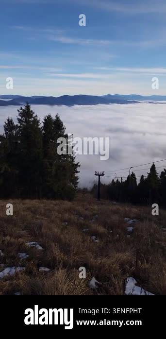 beautiful view of the mountain landscape in the morning Stock Video ...