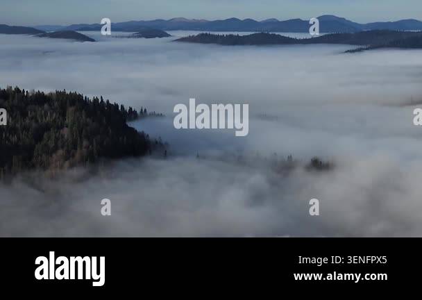 fog on the mountain Stock Video Footage - Alamy