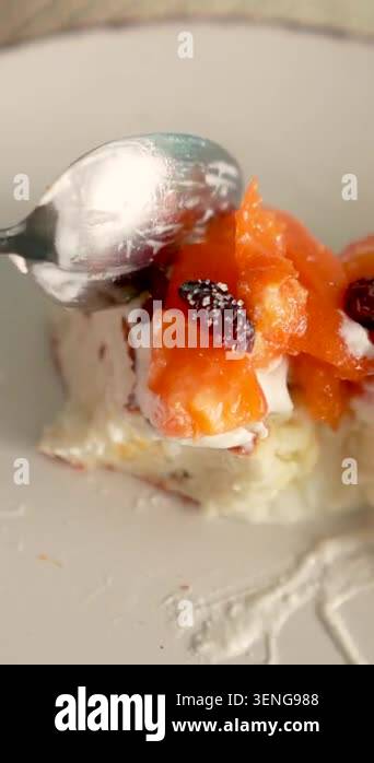 cozy morning breakfast with homemade cottage cheese topped with fresh ...