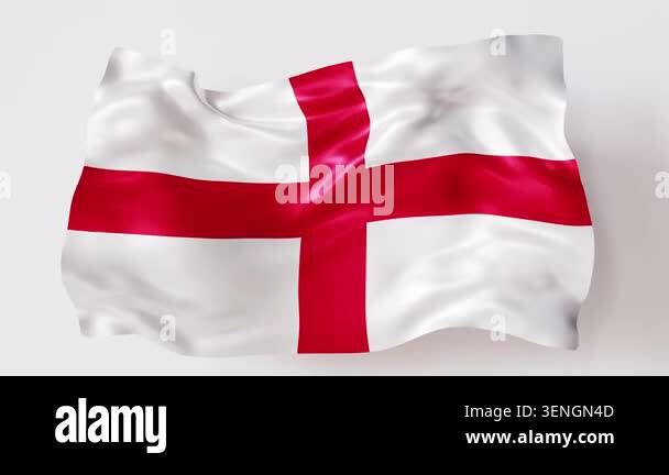 The flag of England waving softly. The design highlights the cross and ...