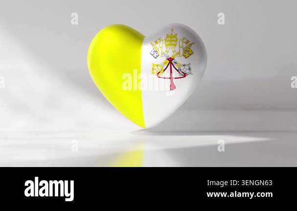 The animation shows a heart shape featuring a national flag of Vatican ...