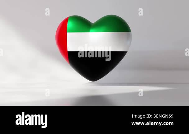 A heart that displays the national flag of the United Arab Emirates ...