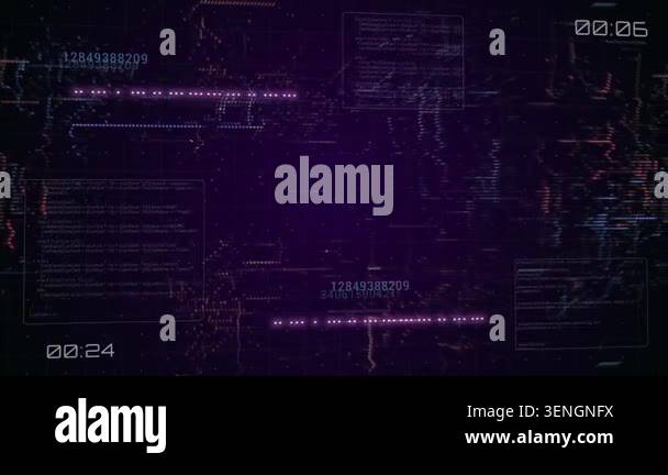 Animated futuristic countdown with glowing red numbers on a dark ...