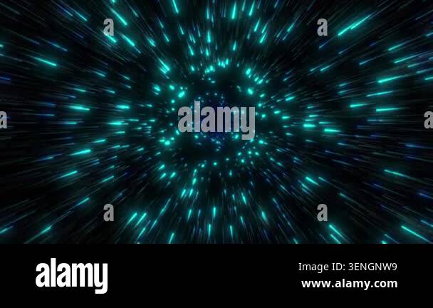Seamless loop animation of flying through a futuristic tunnel of ...