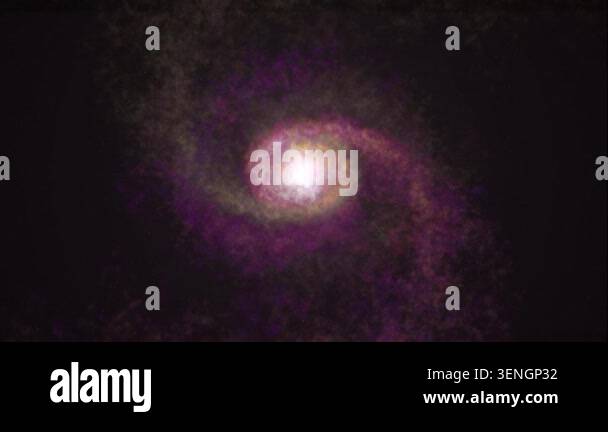CGI animation flying through a vibrant nebula. The camera moves through ...