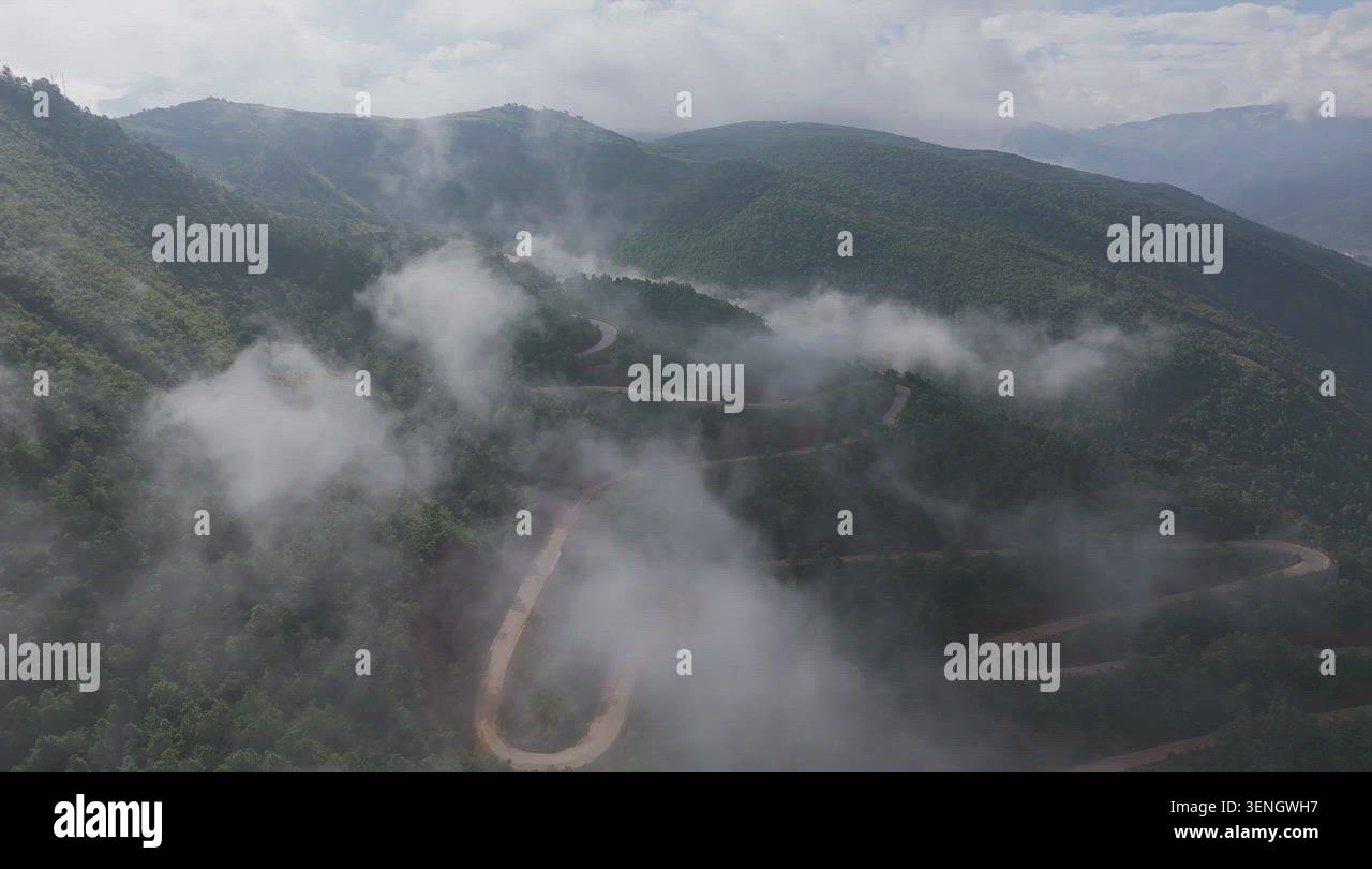 Aerial view of winding roads Stock Video Footage - Alamy