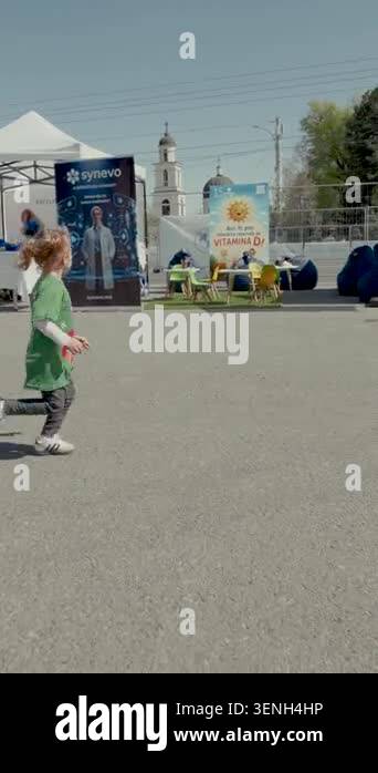 Chisinau, Moldova - June 1, 2026 Marathon. Diverse group of people ...