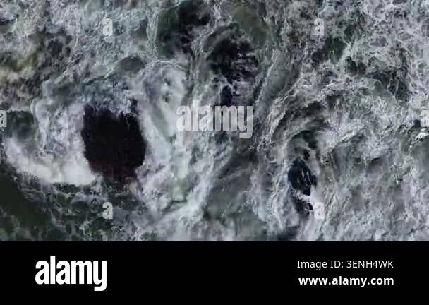 Beautiful coastal landscape in South America, sunny day aerial footage ...