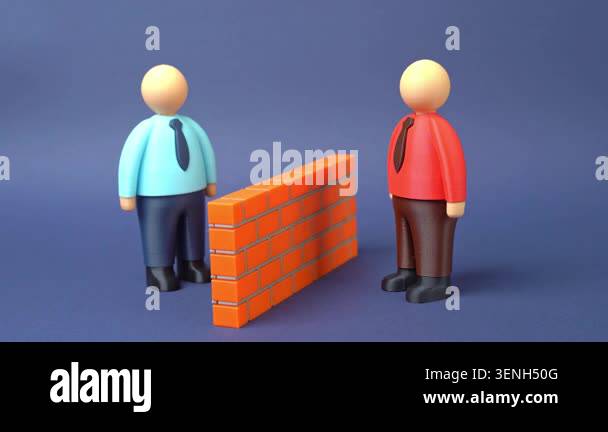 Two people separated by a brick wall. Misunderstandings and language ...