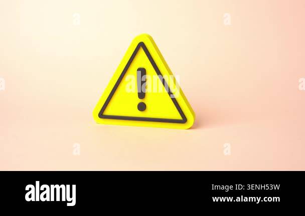 Yellow attention sign on pink background. Important message and ...