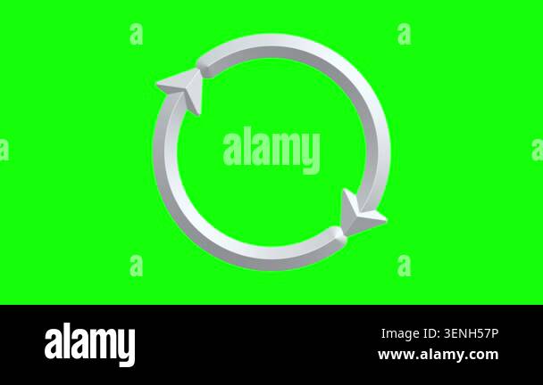 A seamlessly looping 3d animation of two white arrows forming a circle ...