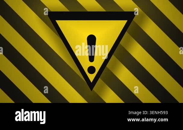 A black exclamation mark inside a yellow triangle with a black border ...