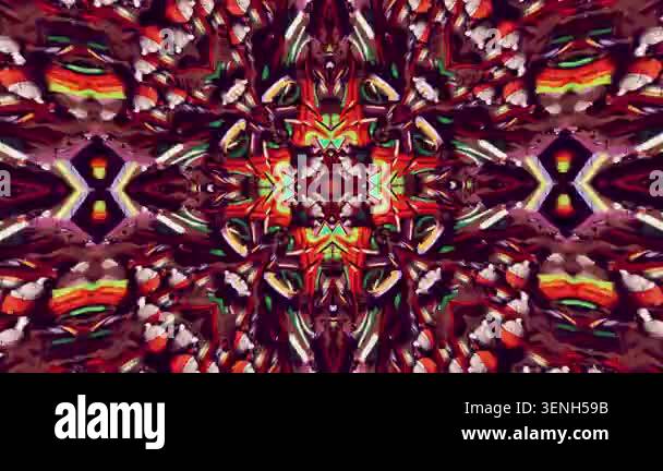 Vibrant graffiti kaleidoscope VJ loop background. Hypnotic zoom motion ...