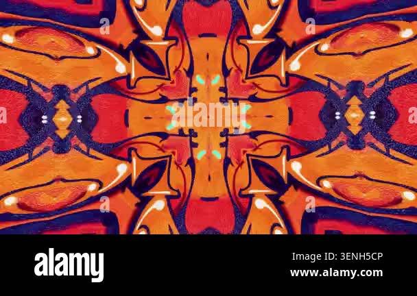 Vibrant graffiti kaleidoscope VJ loop background. Hypnotic zoom motion ...