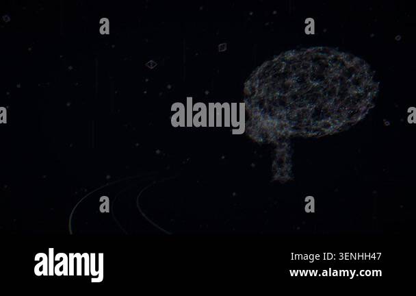 A balanced, direct-facing composition of a bio-digital brain, perfectly ...