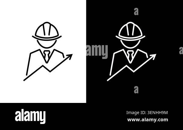 Engineer success and progress icon animation loop Stock Video Footage ...