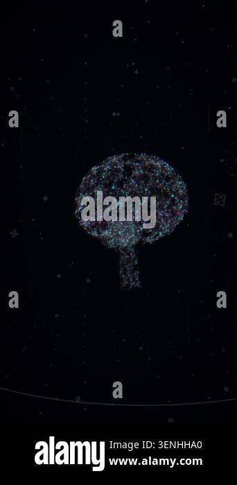 An elegant rising camera perspective uncovering a massive glowing brain ...