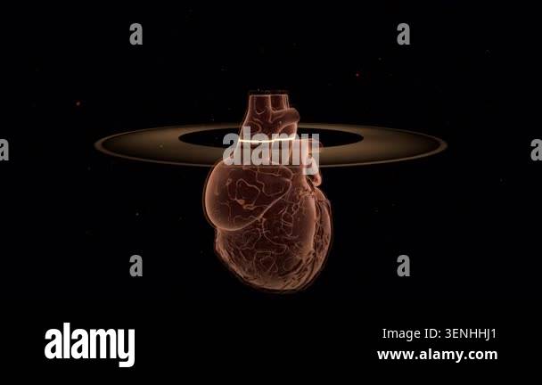 Red Cardiac Arrest Concept simulating advanced medical technology and ...