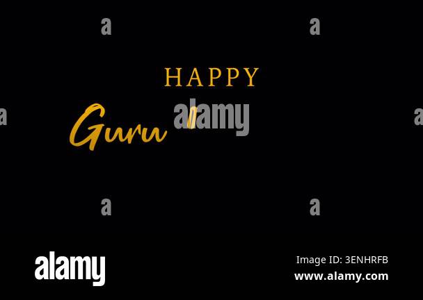 Happy Guru Purnima animation with handwritten effect on green ...