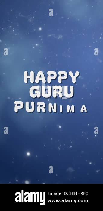 Animated Happy Guru Purnima Typography with Dynamic Bounce Motion Over ...