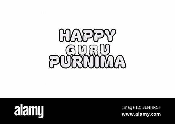 Happy Guru Purnima Text Animation Bouncing on a Green Screen Background ...