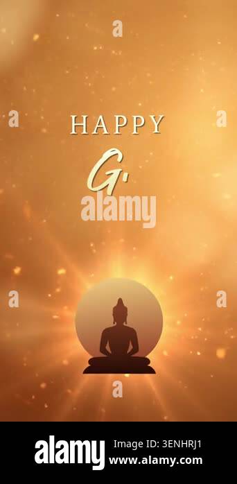 Happy Guru Purnima Handwritten Text Animation on a Shimmering Orange ...