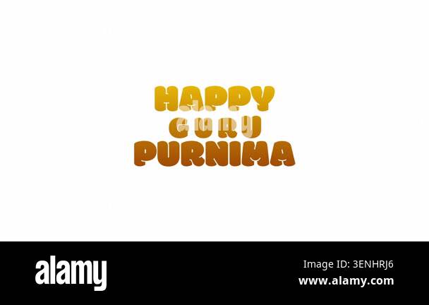 Happy Guru Purnima Animation text bounce with green screen background ...