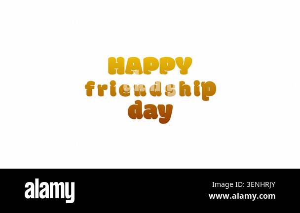Happy Friendship Day Animation text bounce with green screen background ...
