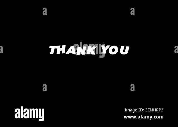 White wiggle thank you text animation on black background Stock Video ...