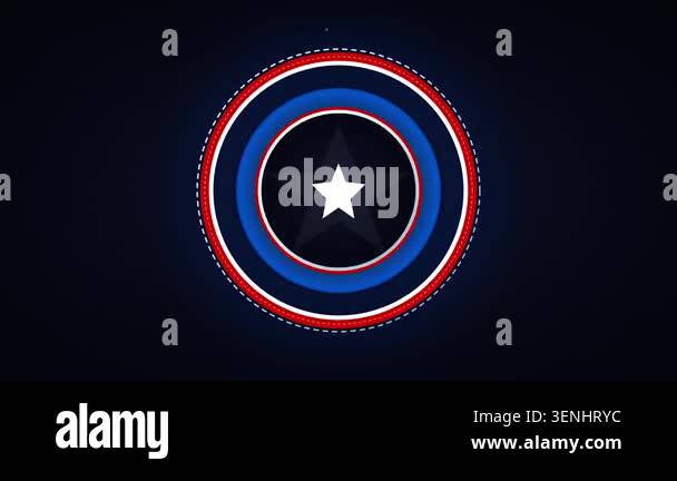 Layered Patriotic Badge Animation Featuring Concentric Rings, Stars ...