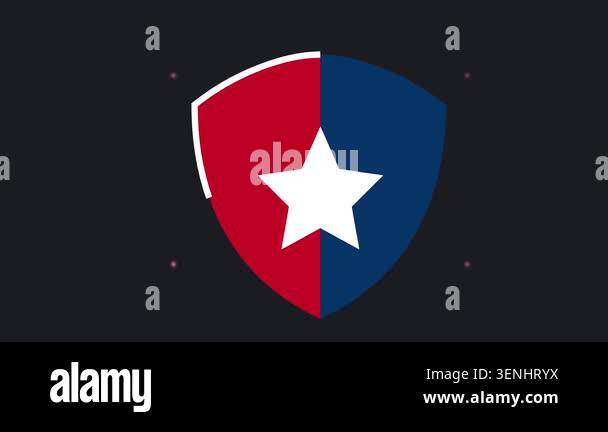 Shield Style Celebration Badge Animation with Star and Spark Particle ...