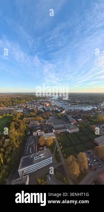 Ipswich Downtown Aerial 4K Video: Panoramic Town Centre and Skyline at ...