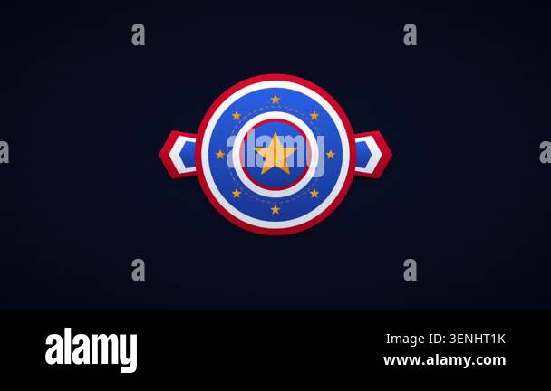Decorative Patriotic Emblem Animation Featuring Concentric Shapes ...