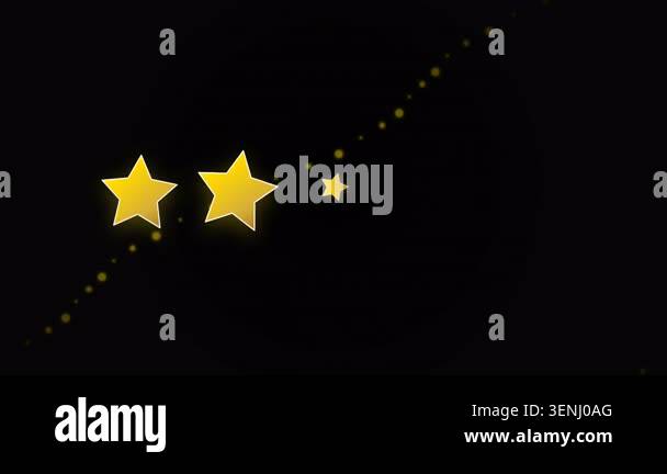 animated Five shining gold stars for feedback or rating on black Stock ...