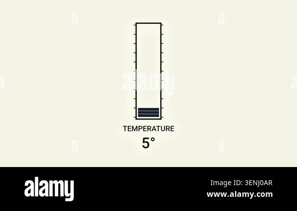 Temperature Gauge Rising from Cold to Hot with Color Change Data ...