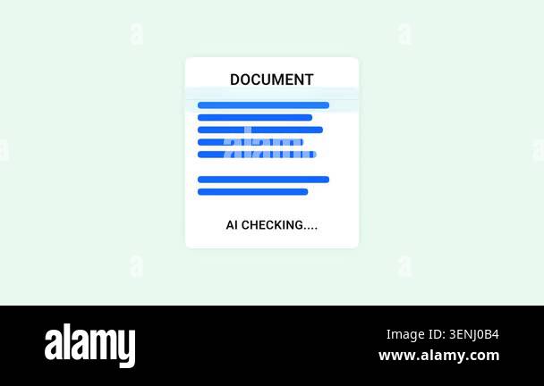 AI checking document scan animation concept for data analysis and ...