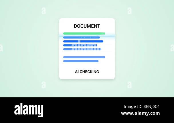 AI Scanning and Approving Digital Document with Progress Bar Animation ...
