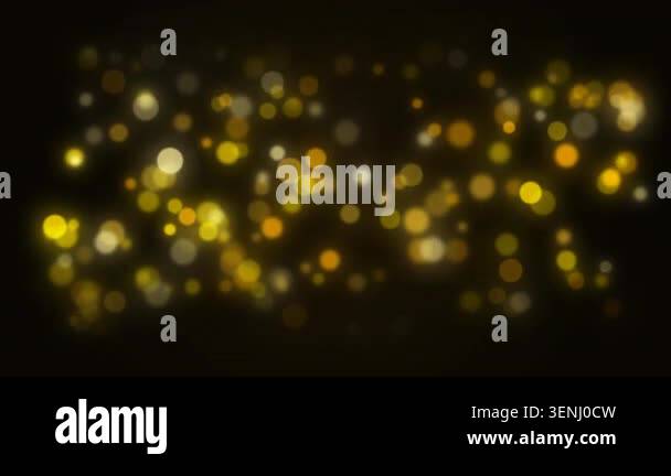 animated falling Golden bokeh lights on black background Stock Video ...