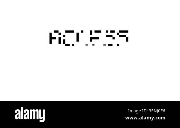 Access Denied pixelated text animation retro digital message security ...