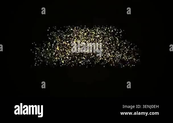 Happy New Year golden glitter text animation on black background ...