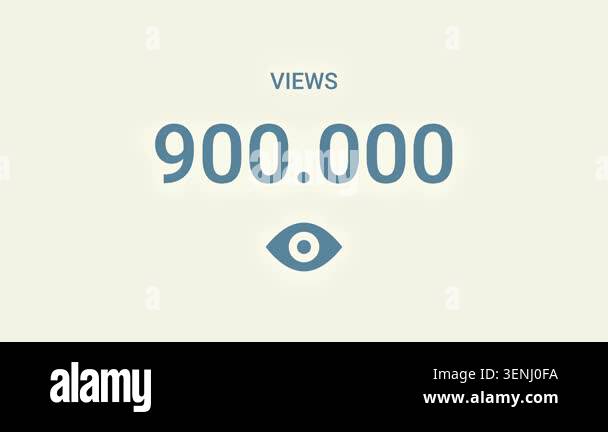 Animated digital views counter rapidly increasing to 10 million on a ...