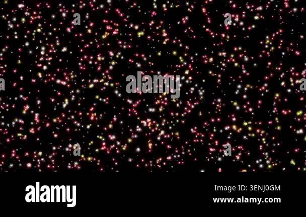 Animated Happy Holidays text formed by glowing colorful particles on ...